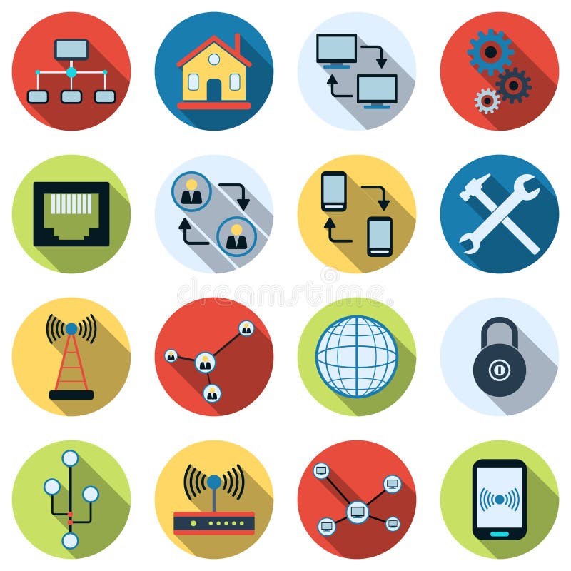 Network vector icons stock vector. Illustration of computer - 49748248