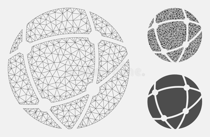 Network Vector Mesh Wire Frame Model and Triangle Mosaic Icon Stock ...