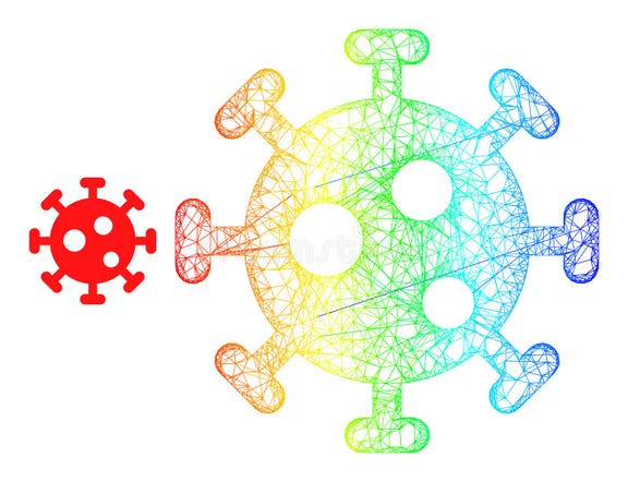 Network Virus Mesh Icon with Spectrum Gradient Stock Vector ...