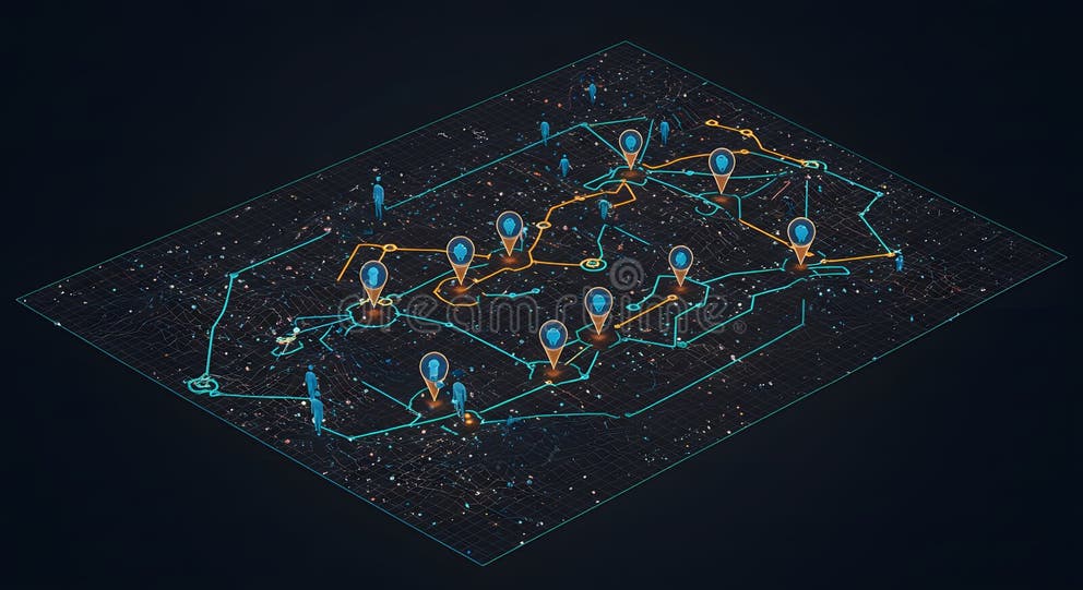 Network Visualization 3D Map: Digital City with Location Tracking and ...
