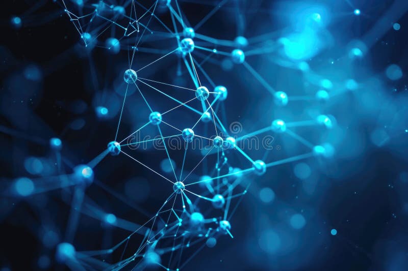 Network Visualization: an Intricate Web of Nodes and Lines in Bright ...