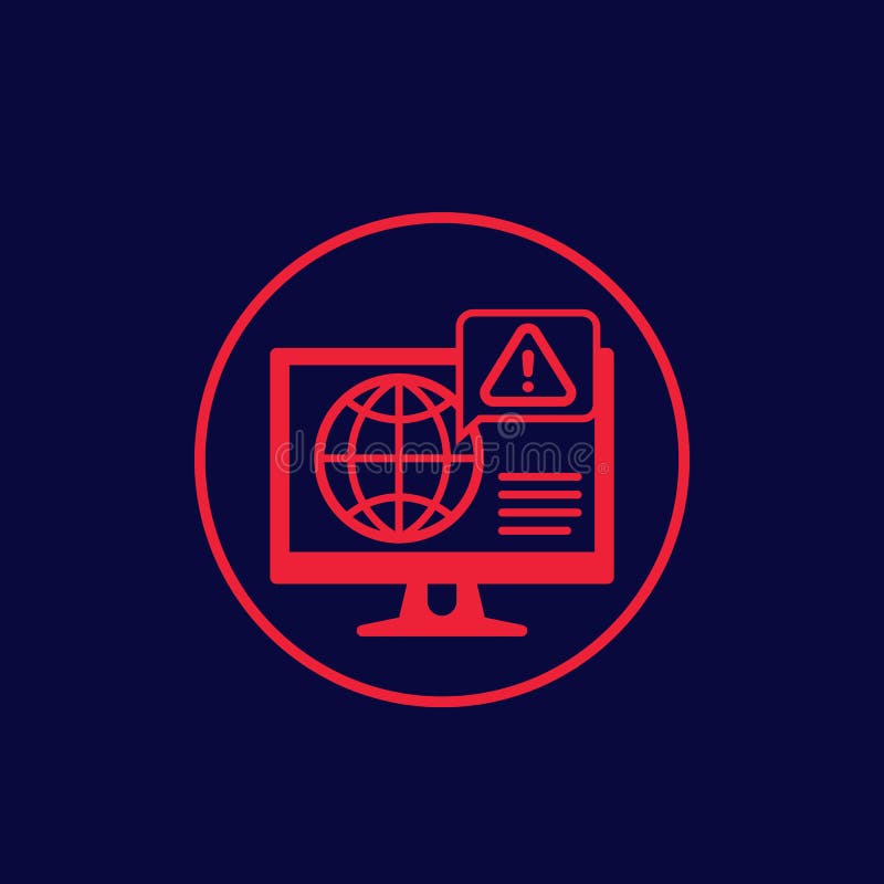 Warning Alert on Screen, Tablet in Hands Stock Vector - Illustration of ...