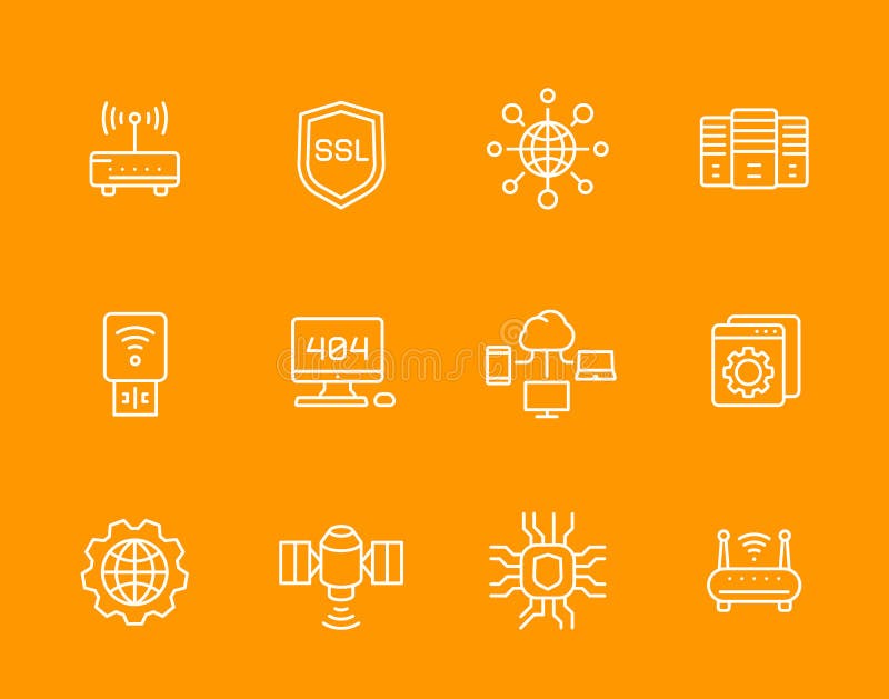 Network Icons Firewall Switch Stock Illustrations – 518 Network Icons ...