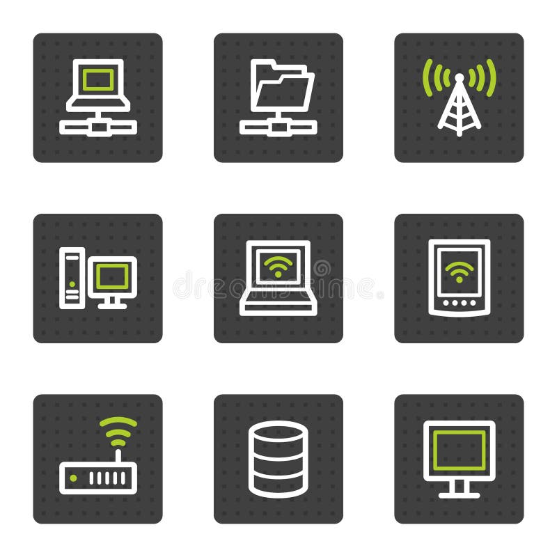 Internet Security Web Icons, Grey Square Buttons Stock Vector ...