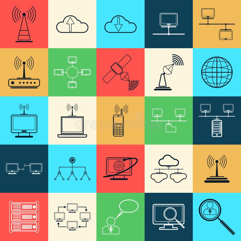 Network equipment icons stock vector. Illustration of access - 51751405