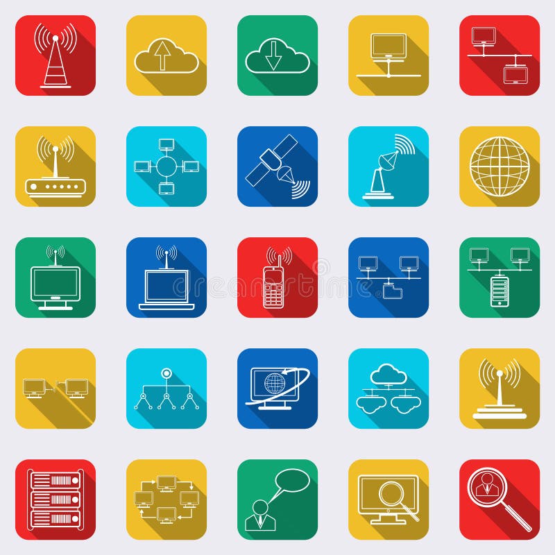 Network web vector icons stock vector. Illustration of router - 41386418
