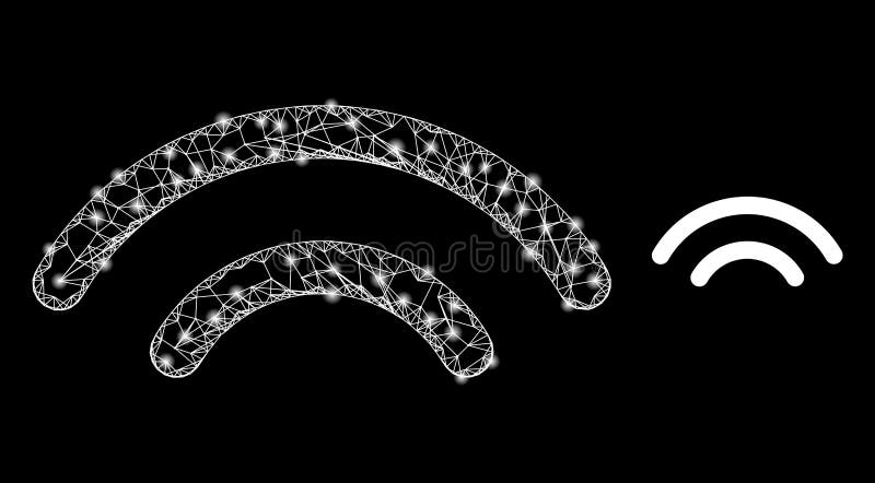 Net Wi-Fi Waves Mesh Icon with Constellation Light Spots Stock Vector ...