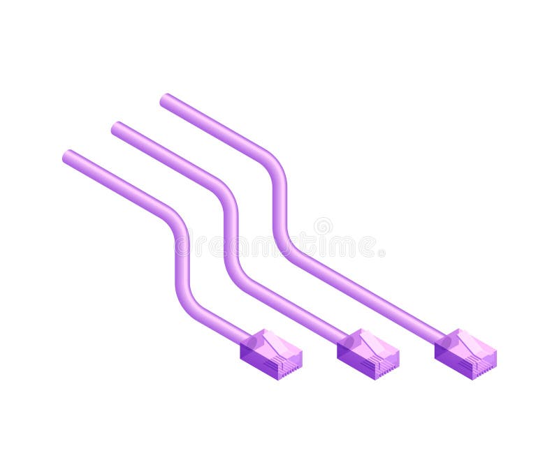 Network Wire Plugs Composition Stock Vector - Illustration of smart ...