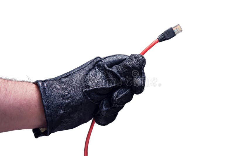 Network Wires in the Hands of a Man, Isolated on the White Background ...