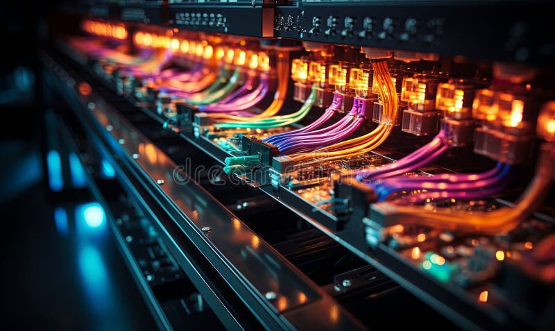 Network Wires Organized in Rack Stock Photo - Image of connectivity ...