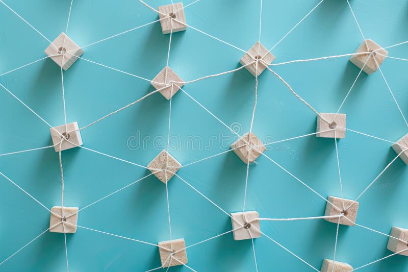 A Network of Wooden Blocks with People S Faces on Them Connected by ...