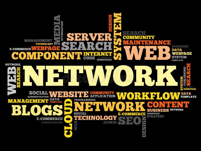 Network word cloud stock illustration. Illustration of internet - 199697230