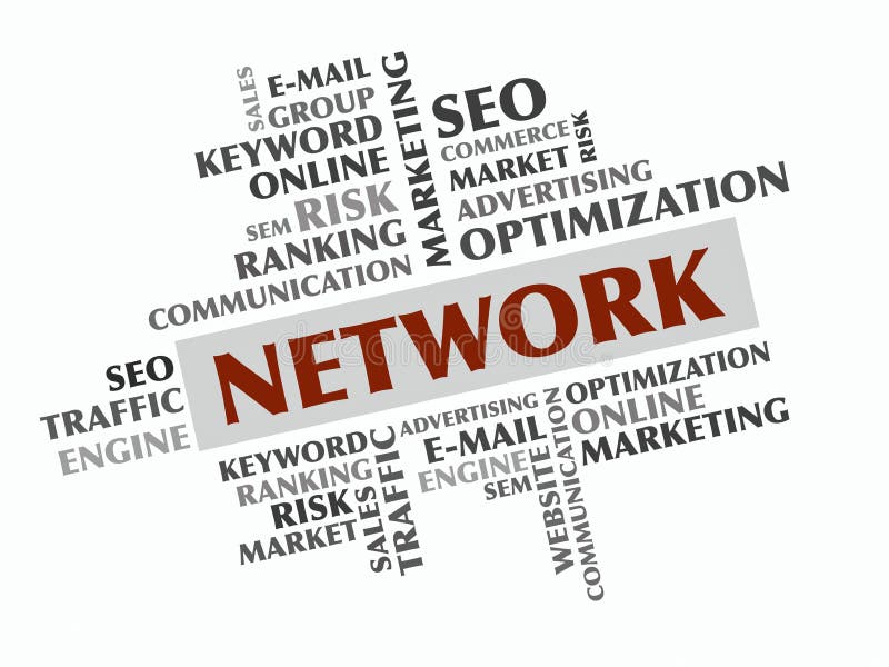 Network Word Cloud, Business Concept Stock Illustration - Illustration ...