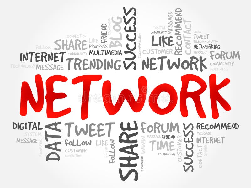 Network word cloud stock illustration. Illustration of collage - 205815231