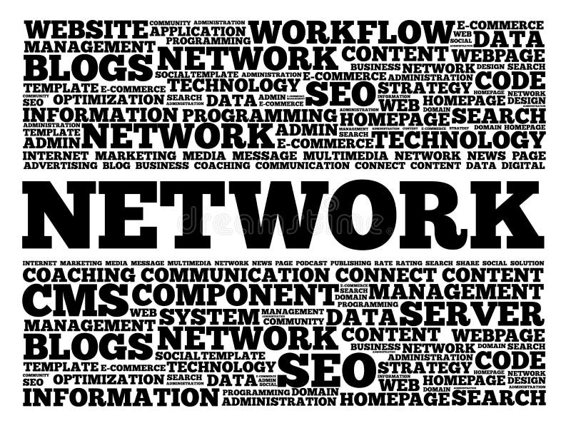 Network word cloud stock illustration. Illustration of cloud - 206641588