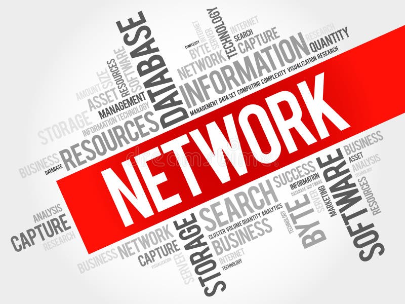 Network word cloud collage stock illustration. Illustration of forum ...