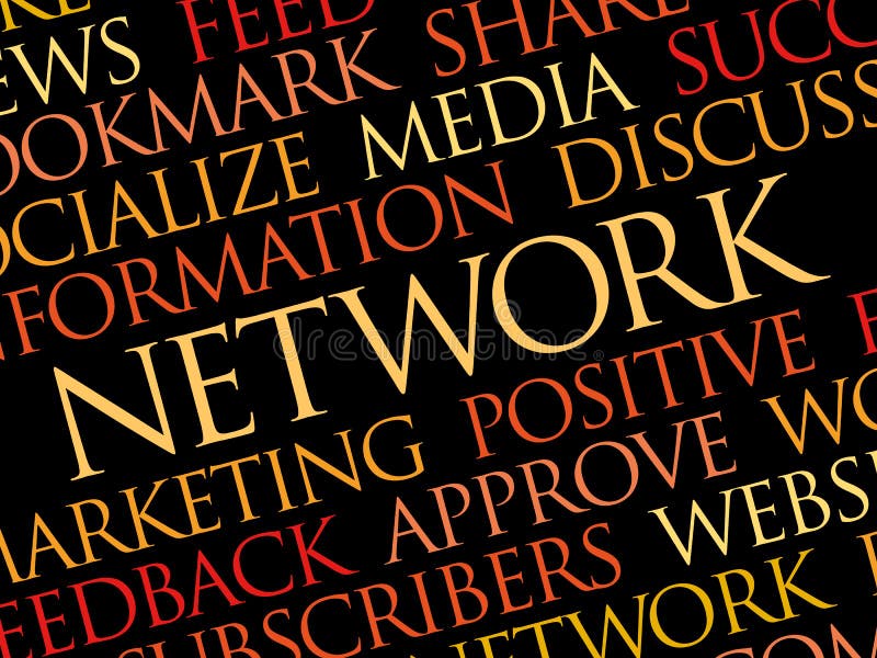 Network word cloud collage stock illustration. Illustration of blog ...