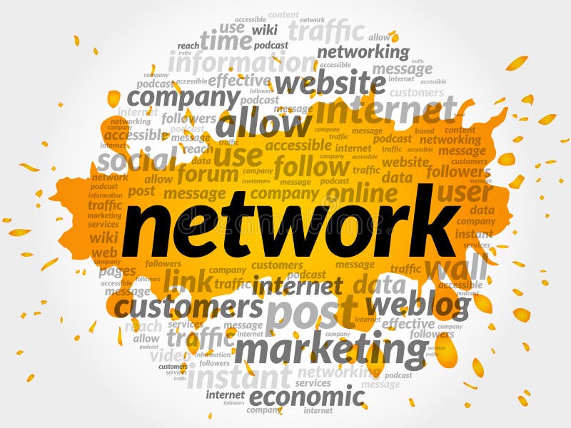 Network word cloud collage stock illustration. Illustration of data ...