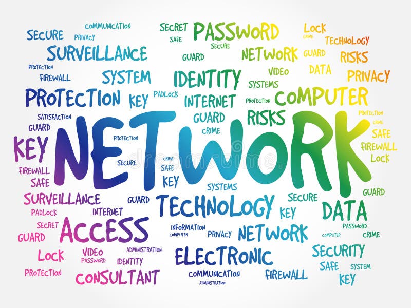 Network word cloud collage stock illustration. Illustration of ...