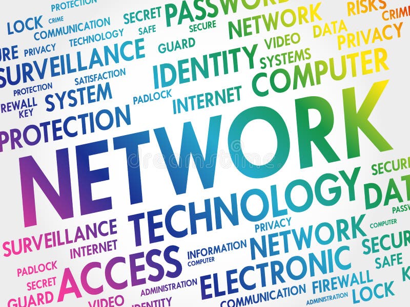 NETWORK word cloud concept stock illustration. Illustration of data ...