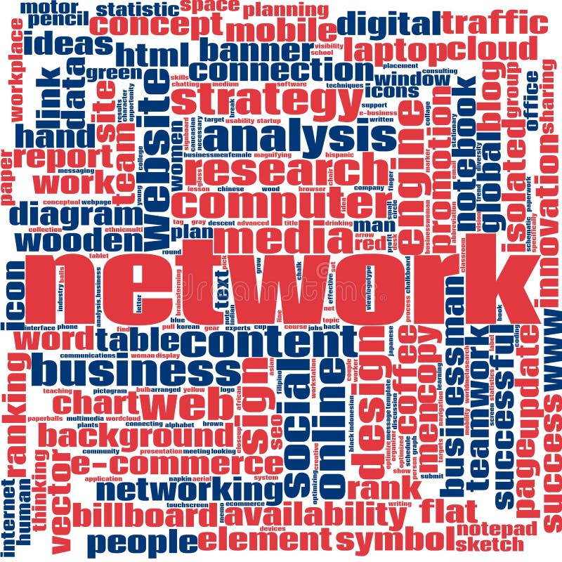 Network word cloud stock illustration. Illustration of cloud - 111677035