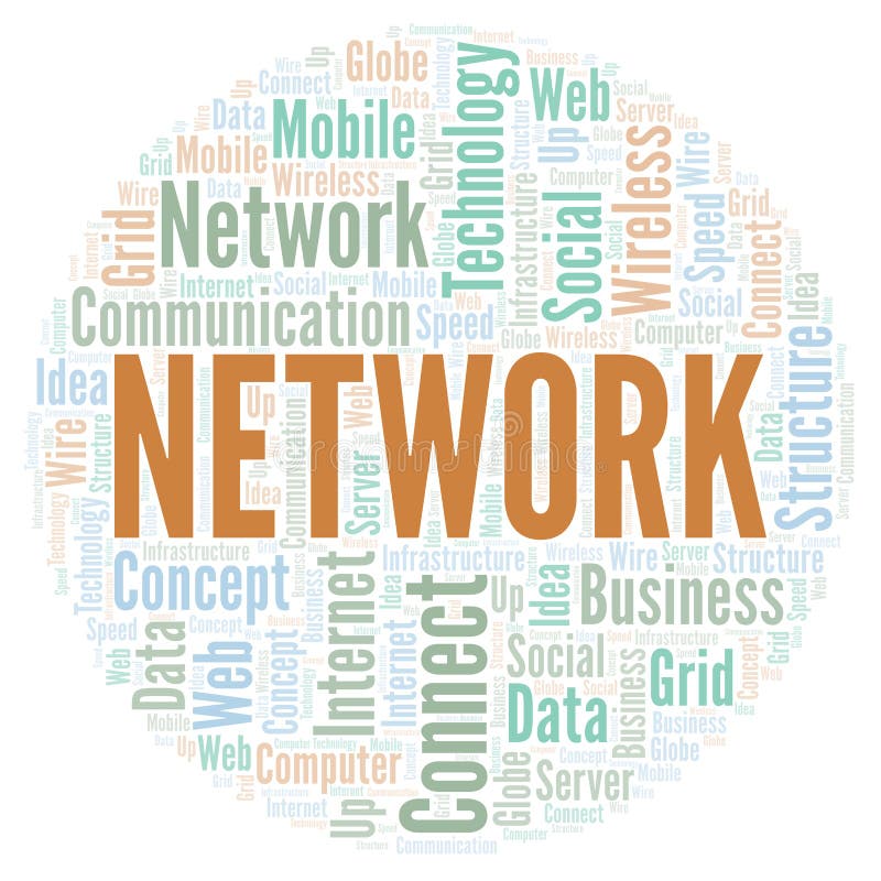 Network word cloud. stock illustration. Illustration of wireless ...