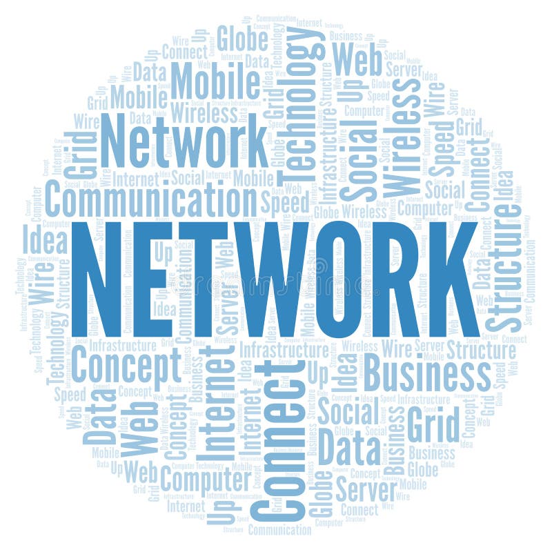 Network word cloud stock illustration. Illustration of wordcloud ...