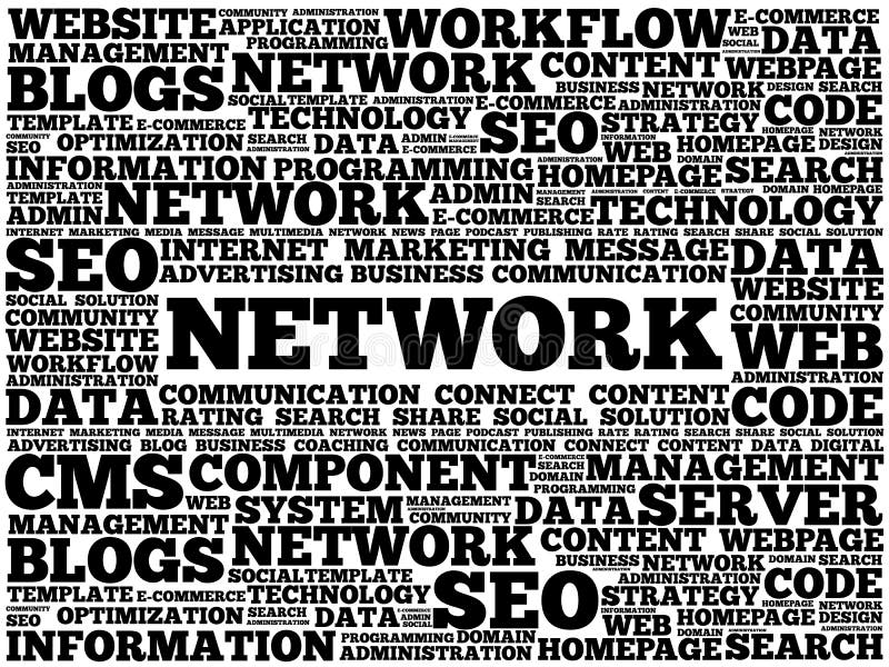 Network word cloud stock illustration. Illustration of network - 205843083