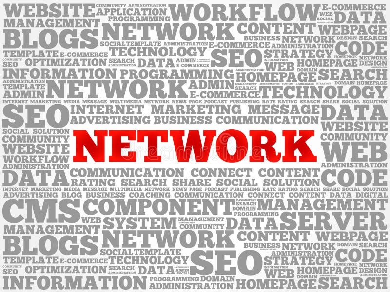 Network word cloud stock illustration. Illustration of server - 206453512