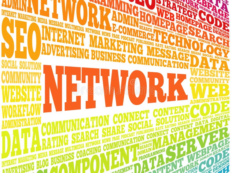 Network word cloud stock illustration. Illustration of cloud - 206641588