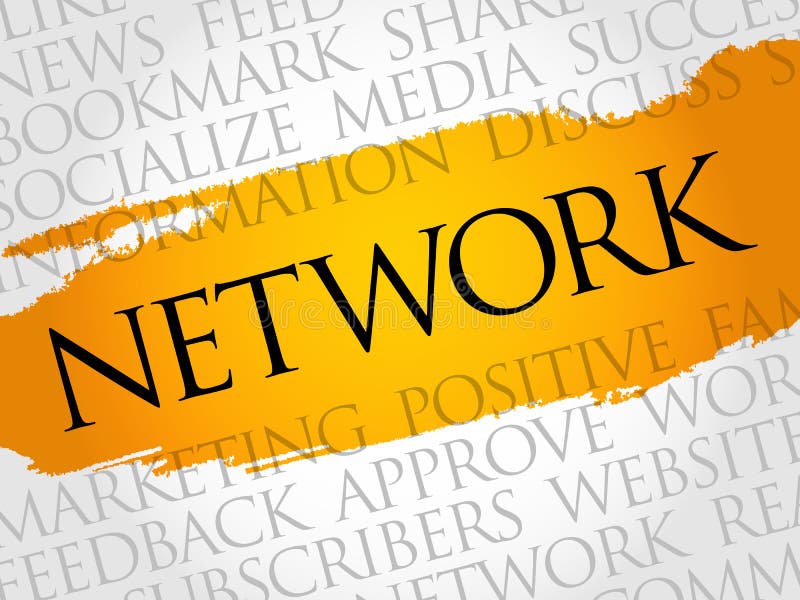 Network word cloud collage stock illustration. Illustration of ...