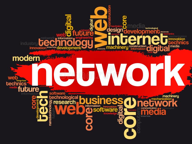 Network word cloud collage stock illustration. Illustration of ...