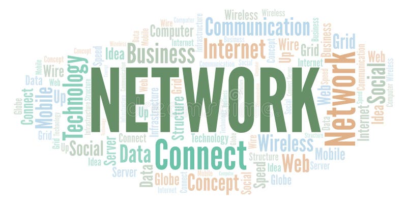 Network word cloud. stock illustration. Illustration of structure ...