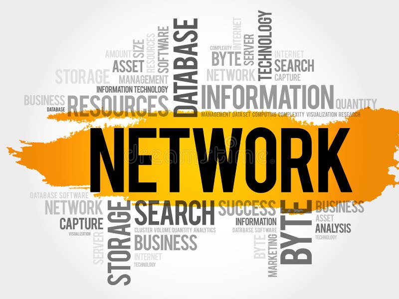 Network word cloud collage stock illustration. Illustration of ...