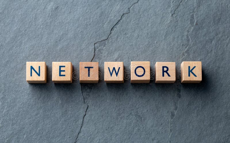 NETWORK Word On Wooden Blocks On Slate Base Stock Photo - Image of ...