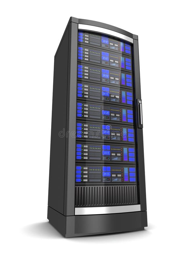 Single Network Workstation Server 3d Illustration Stock Illustration ...