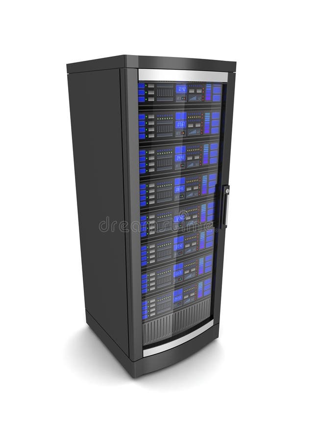 Single Network Workstation Server 3d Illustration Stock Illustration ...