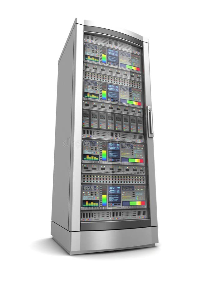 Single Network Workstation Server 3d Illustration Stock Illustration ...