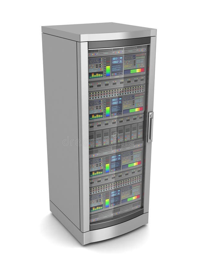 Single Network Workstation Server 3d Illustration Stock Illustration ...