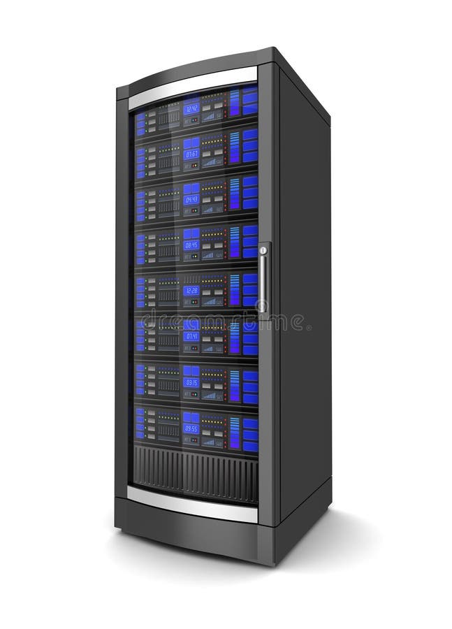 Single Network Workstation Server 3d Illustration Stock Illustration ...