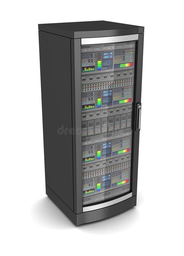 Single Network Workstation Server 3d Illustration Stock Illustration ...