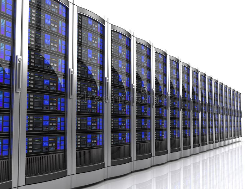 Network Workstation Servers 3d Illustration Stock Illustration ...