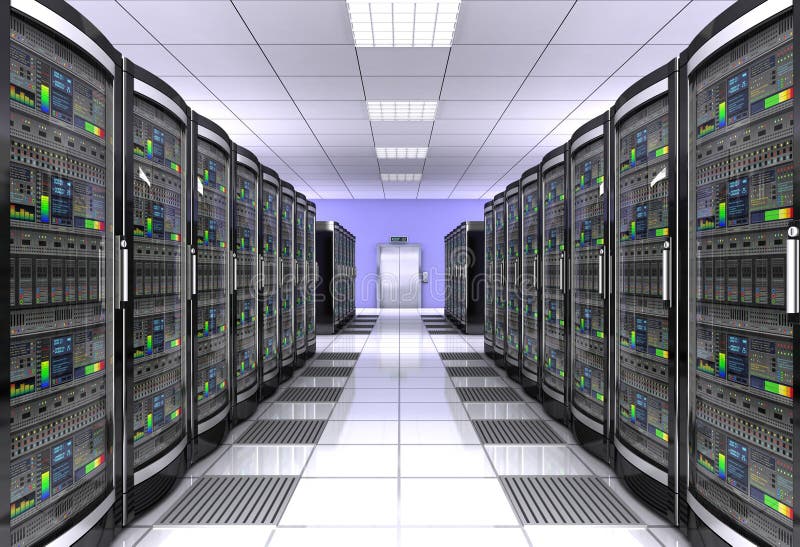 Network Workstation Server Room 3d Illustration Stock Illustration ...