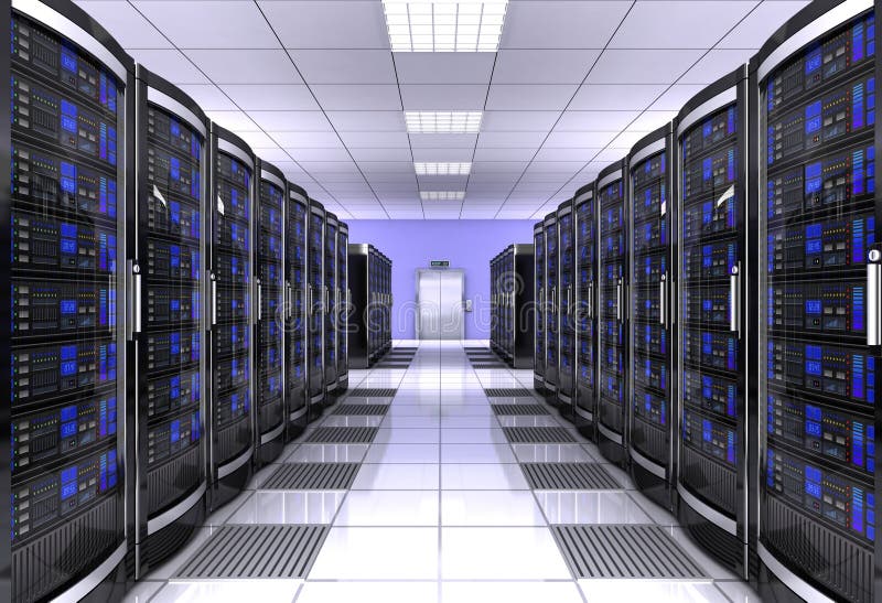 Network Workstation Server Room 3d Illustration Stock Illustration ...