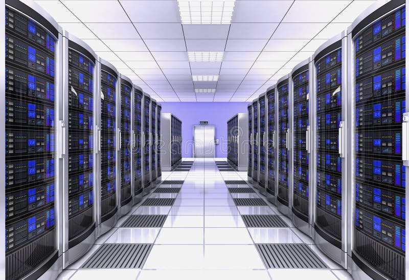 Network Workstation Server Room 3d Illustration Stock Illustration ...