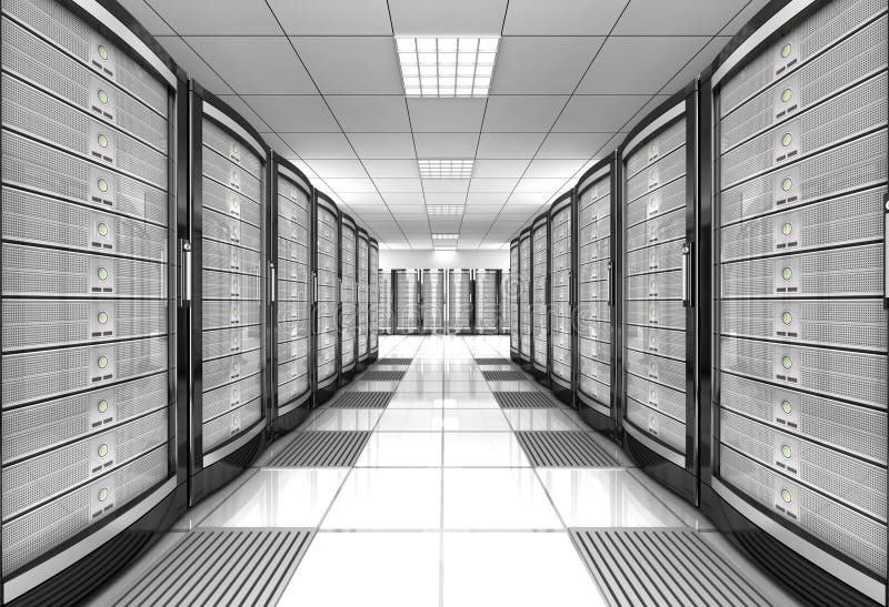 Network Workstation Server Room 3d Illustration Stock Illustration ...