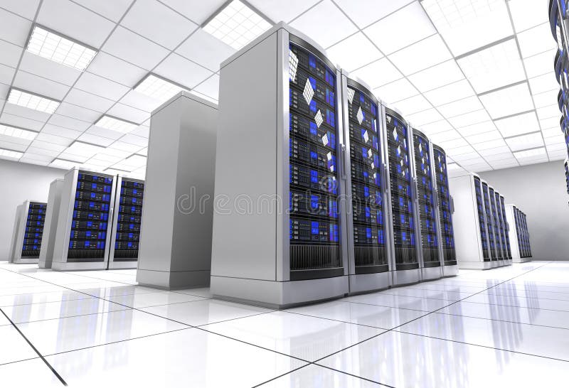 Network Workstation Server Room 3d Illustration Stock Illustration ...