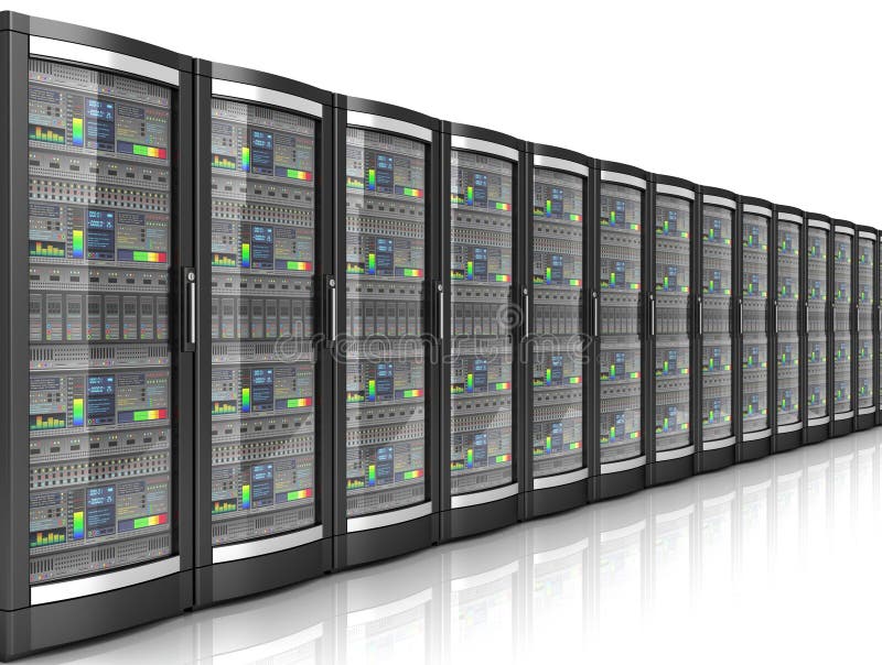 Network Workstation Servers 3d Illustration Stock Illustration ...