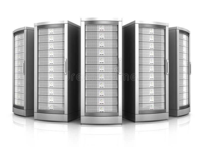 Network Workstation Servers 3d Illustration Stock Illustration ...