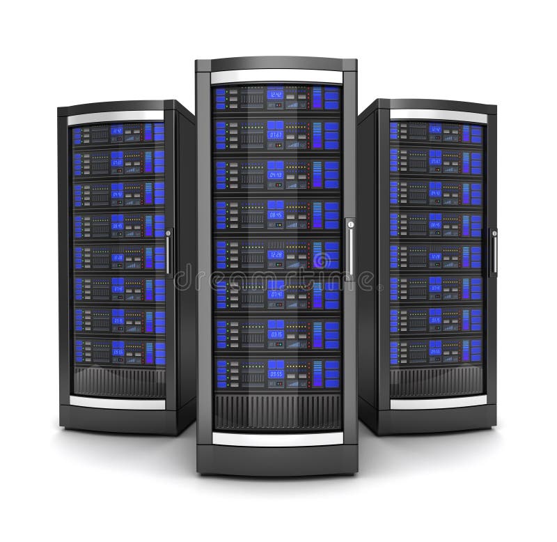 Network Workstation Servers 3d Illustration Stock Illustration ...